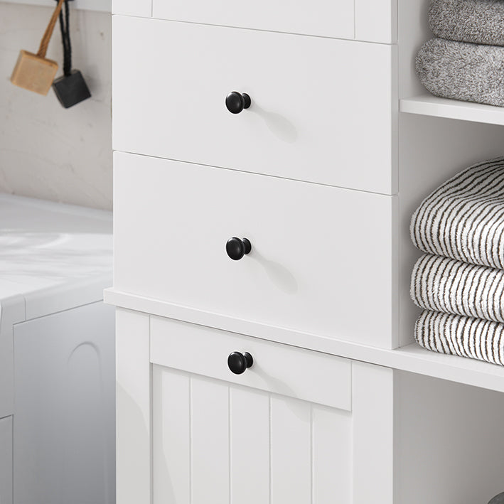 SoBuy | Hochschrank mit ausklappbarem Wäschesack | Badschrank | Badreg ...